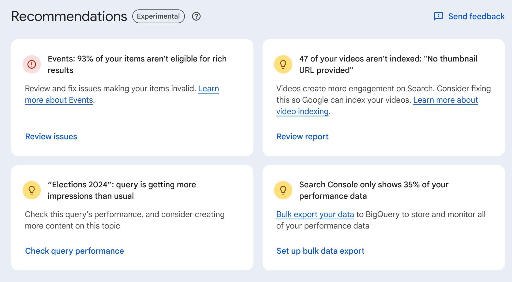 Google Releases New Google Search Console Recommendations